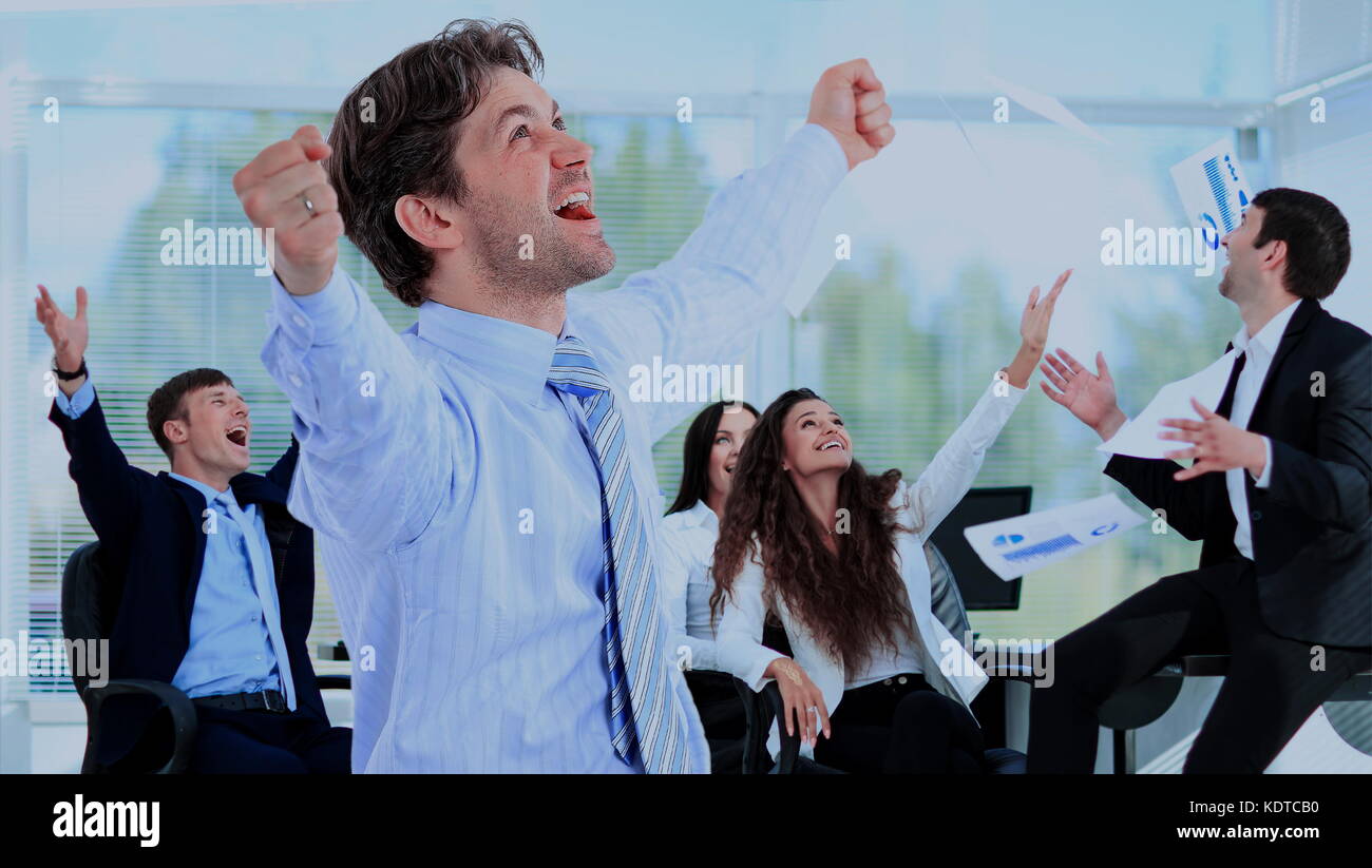 Portrait Of Happy Successful Business Group Stock Photo - Alamy
