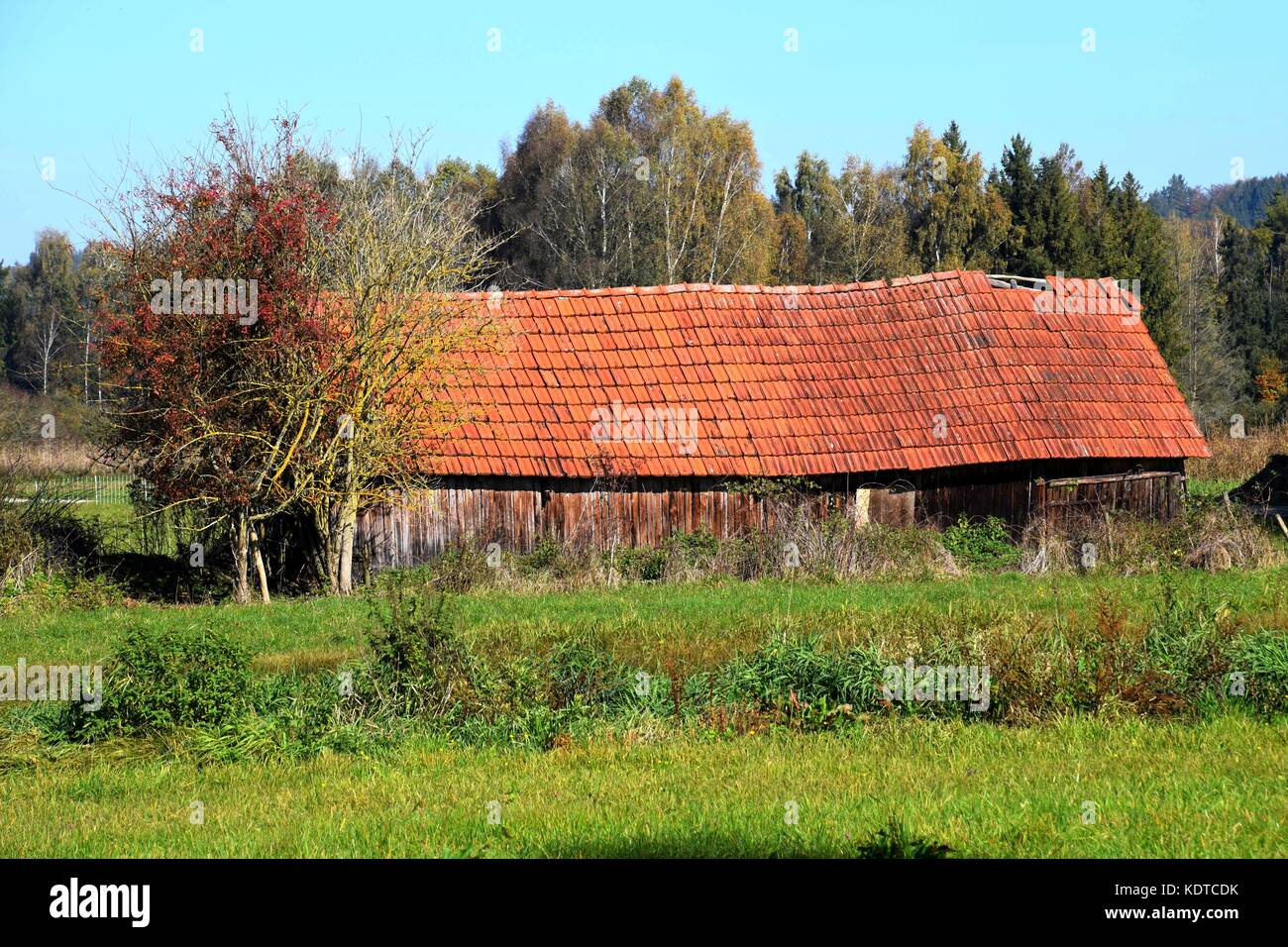 rural landscape, old Hut, decay shack, rural Idyll in bavaria, colorful ...
