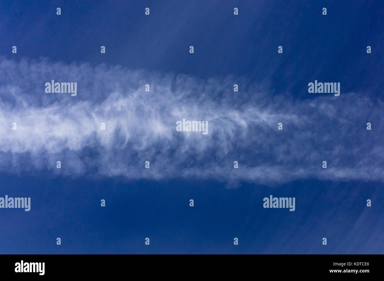 Cloudscape background, feathered white cloud texture on blue sky Stock ...
