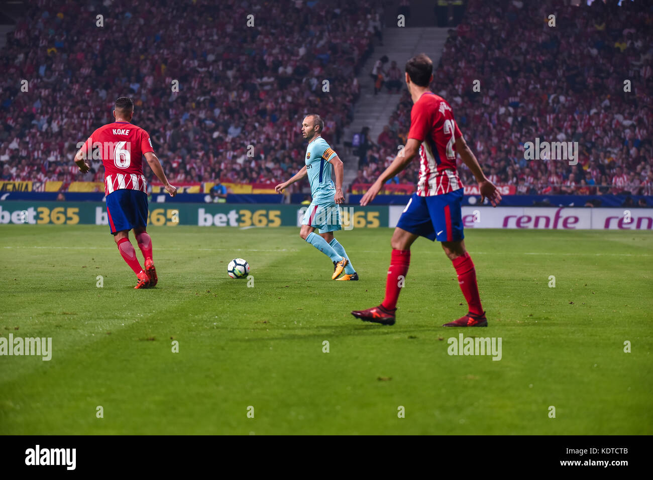 The football mach celebrate in Madrid, spain, in wanda metropolitano ...