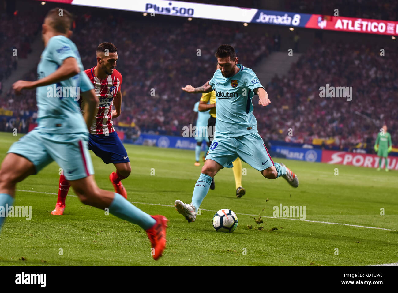 The football mach celebrate in Madrid, spain, in wanda metropolitano ...
