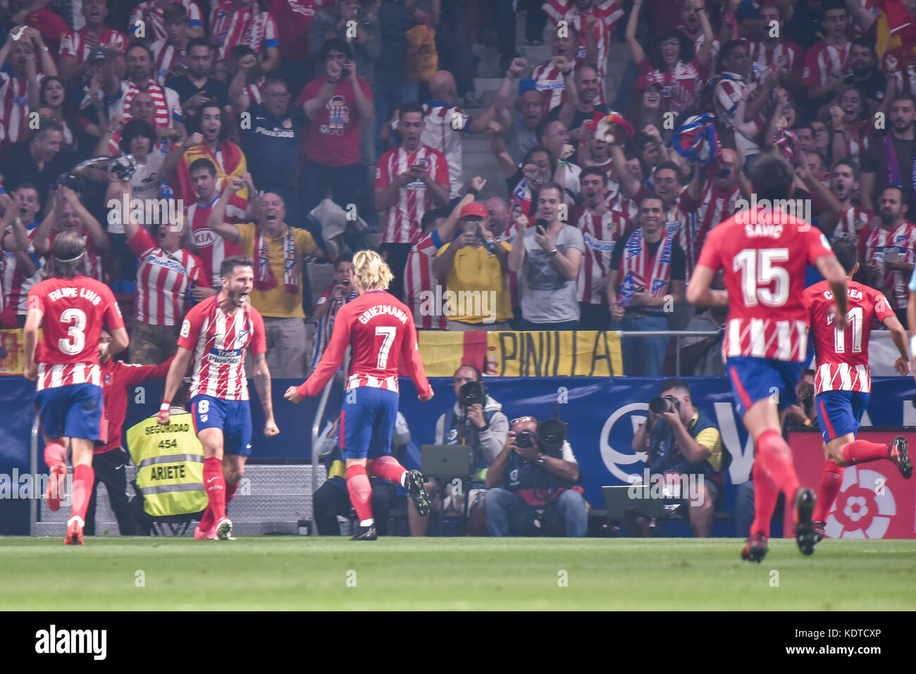 The football mach celebrate in Madrid, spain, in wanda metropolitano ...