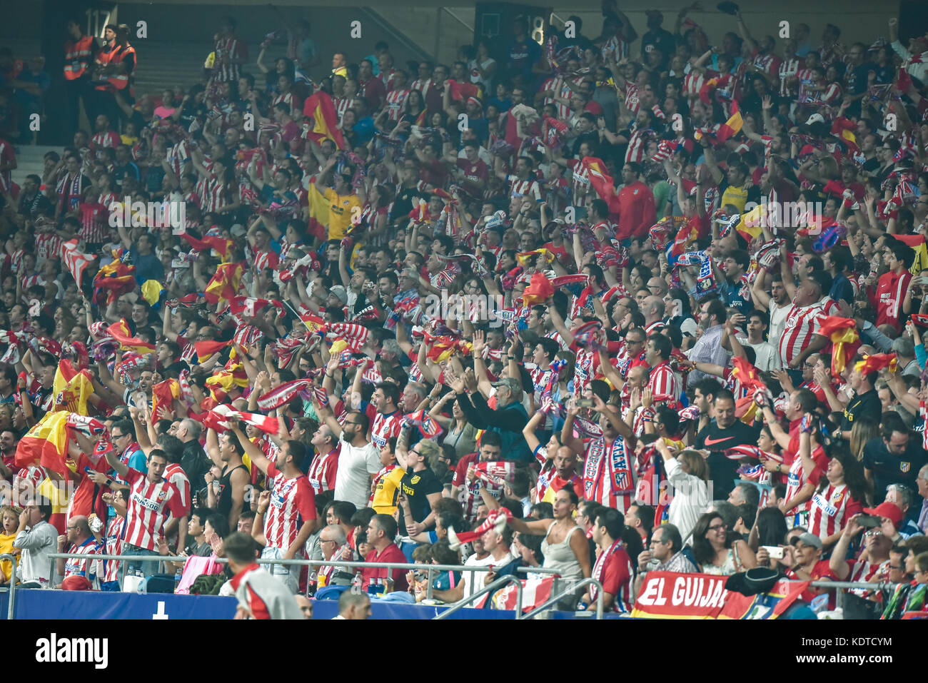 The football mach celebrate in Madrid, spain, in wanda metropolitano ...