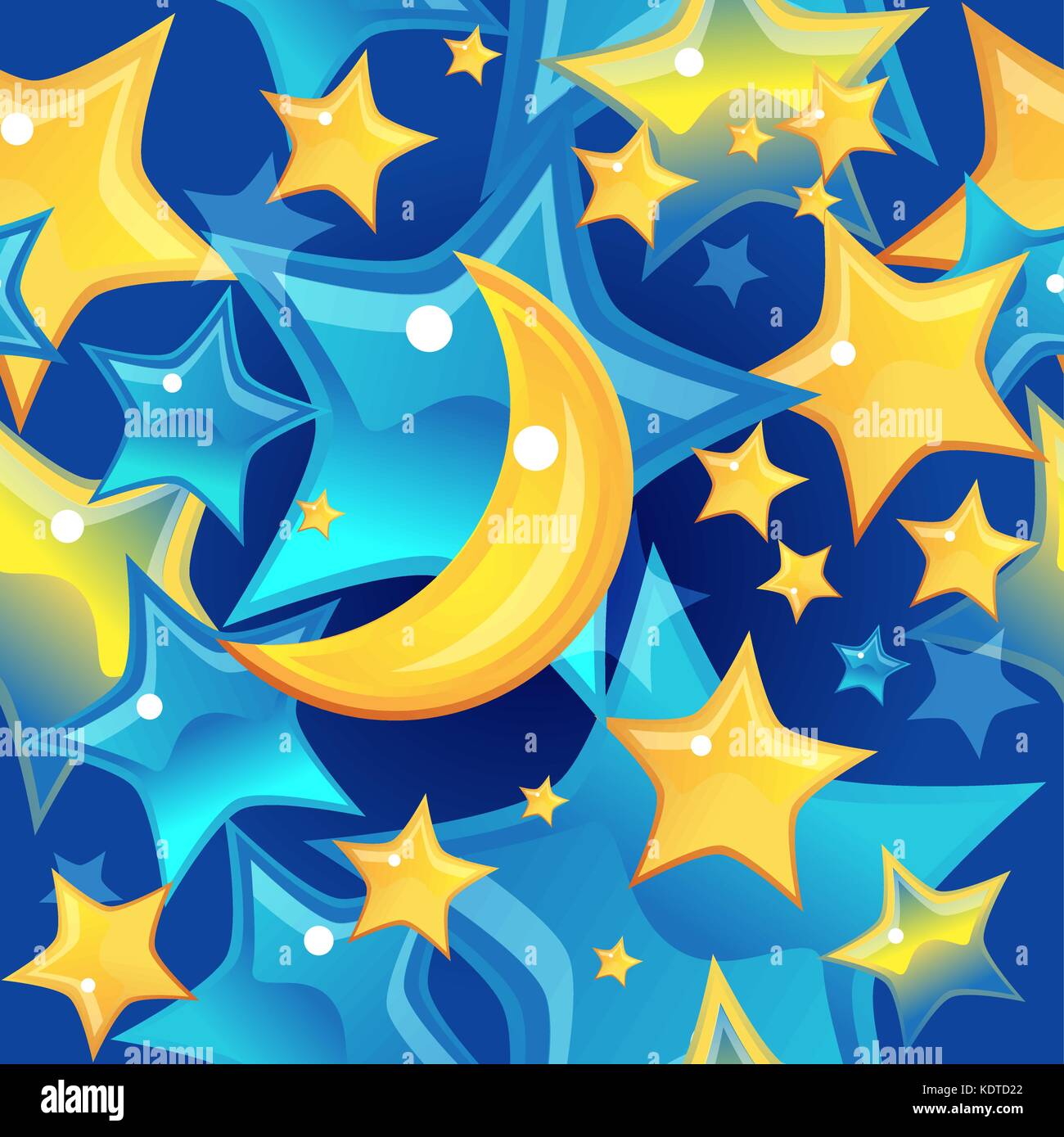 Blue background moon stars Stock Vector Images - Alamy
