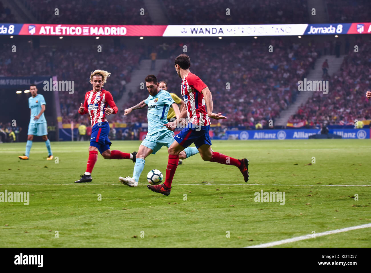 The football mach celebrate in Madrid, spain, in wanda metropolitano ...