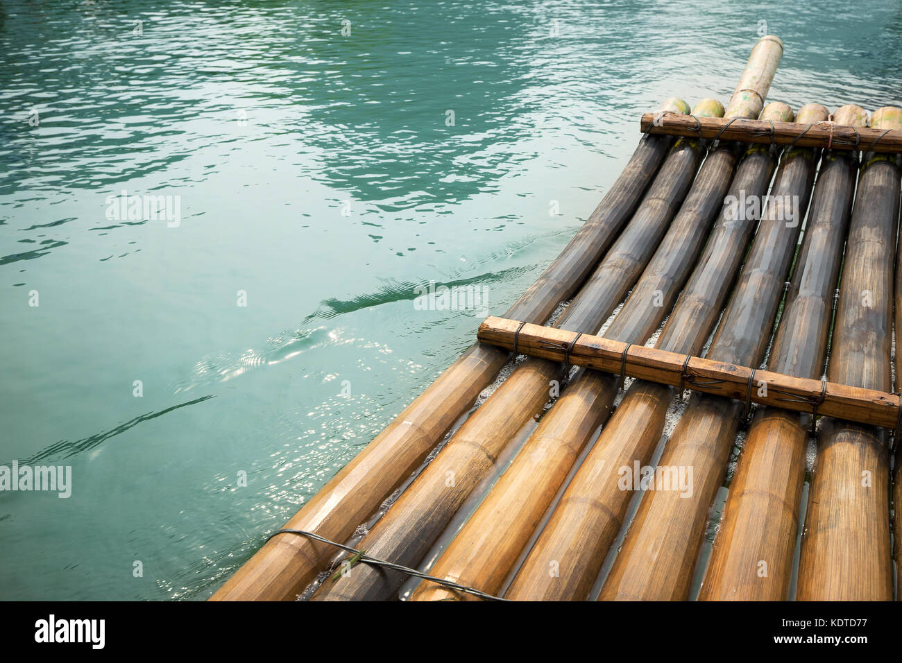 bamboo boat on the river Stock Photo - Alamy