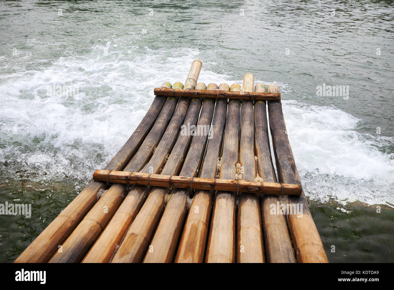bamboo boat on the river Stock Photo - Alamy