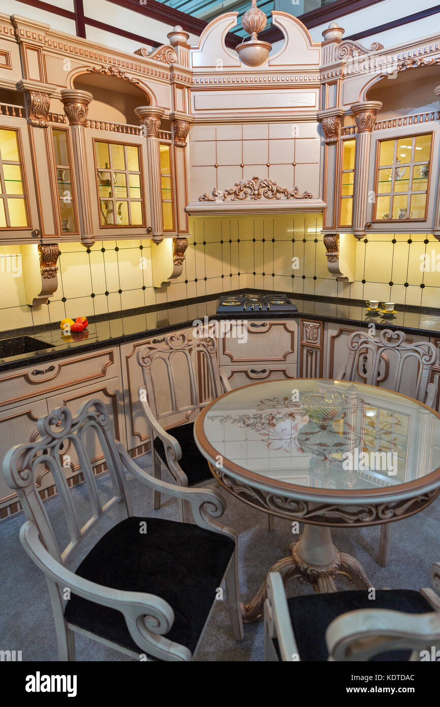 Kitchen furniture interior in empire style Stock Photo - Alamy