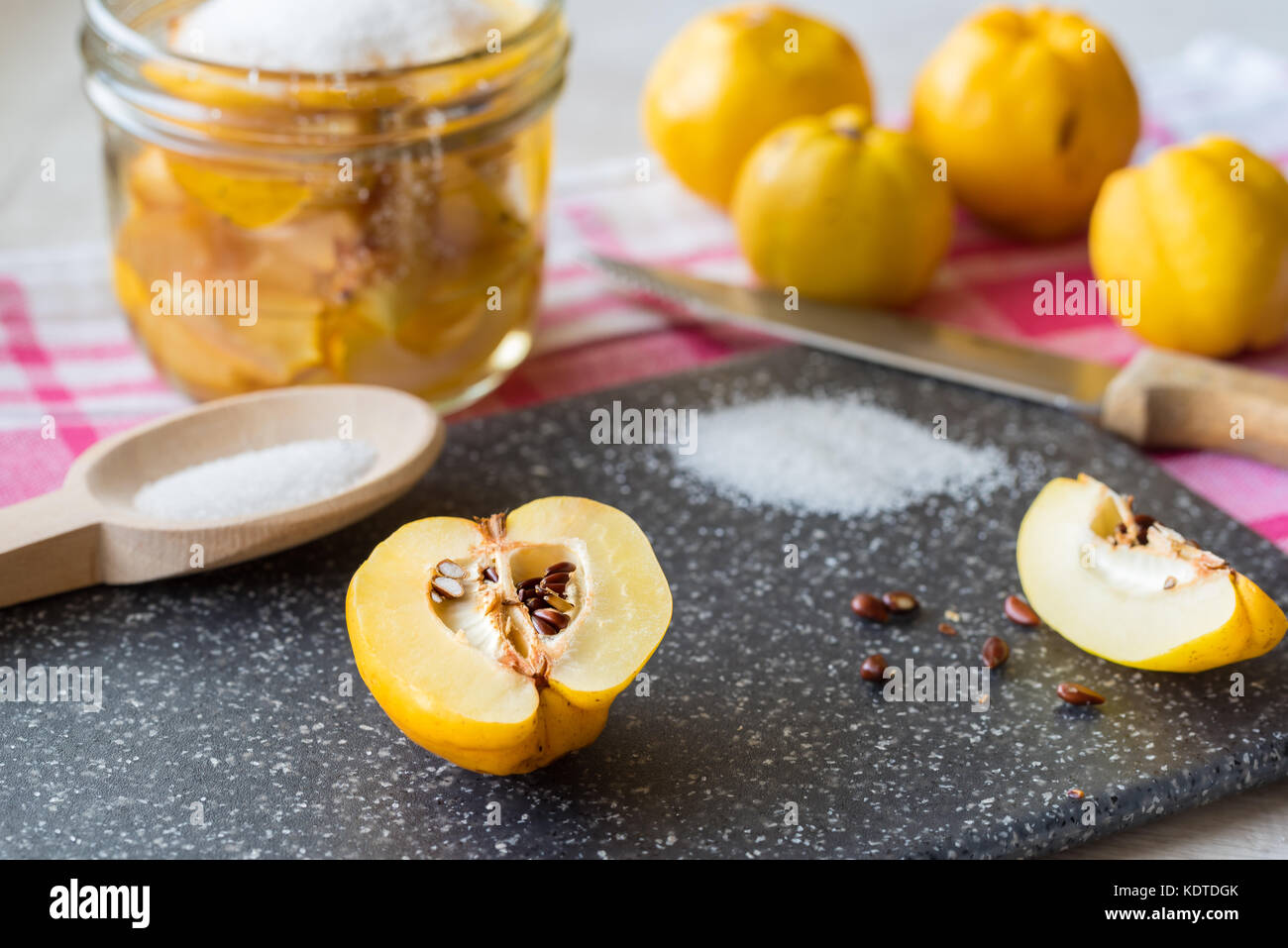 Delicious quince and syrup homemade Stock Photo - Alamy