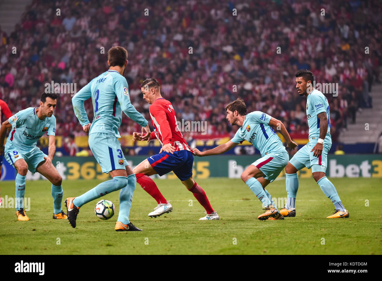 The football mach celebrate in Madrid, spain, in wanda metropolitano ...