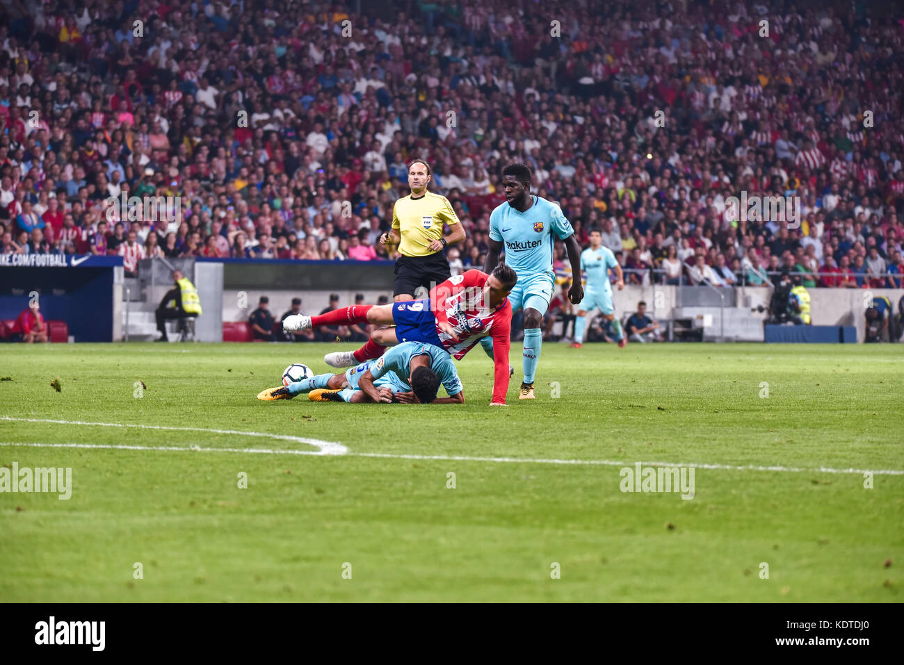 The football mach celebrate in Madrid, spain, in wanda metropolitano ...
