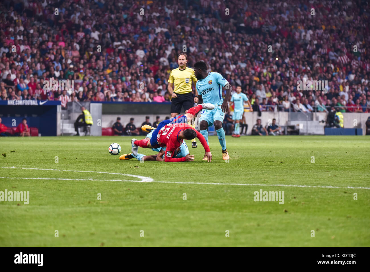 The football mach celebrate in Madrid, spain, in wanda metropolitano ...