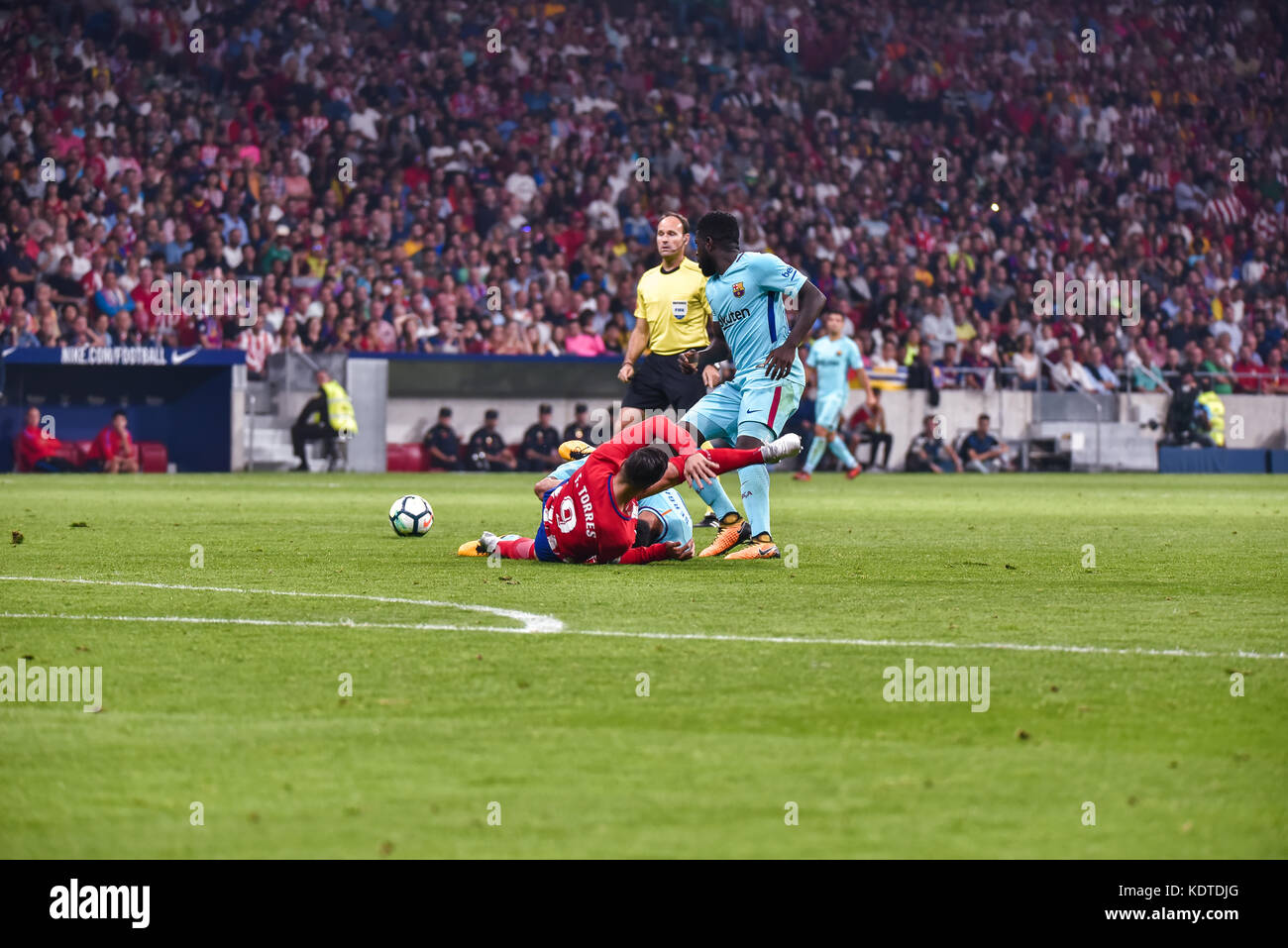 The football mach celebrate in Madrid, spain, in wanda metropolitano ...