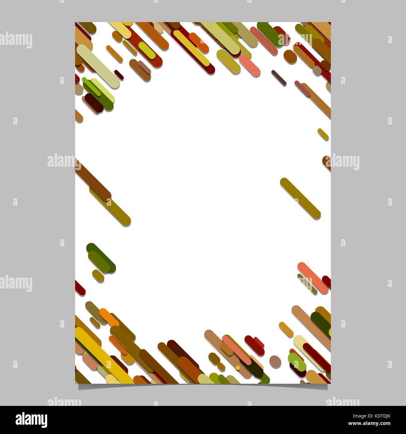 Color random diagonal rounded stripe pattern brochure template - trendy blank stationery ...