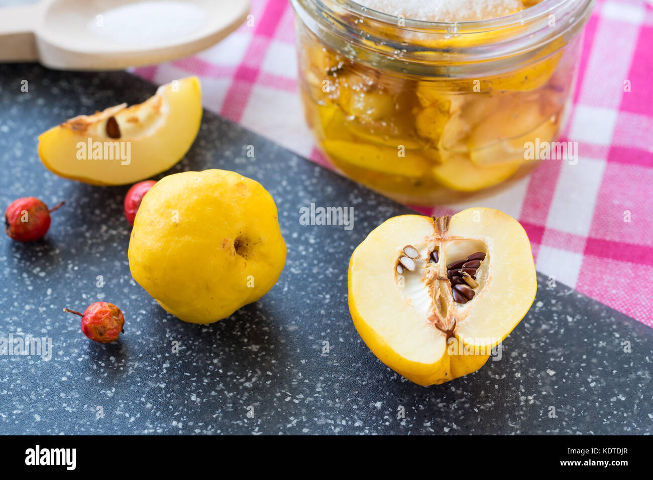 Delicious quince and syrup homemade Stock Photo - Alamy