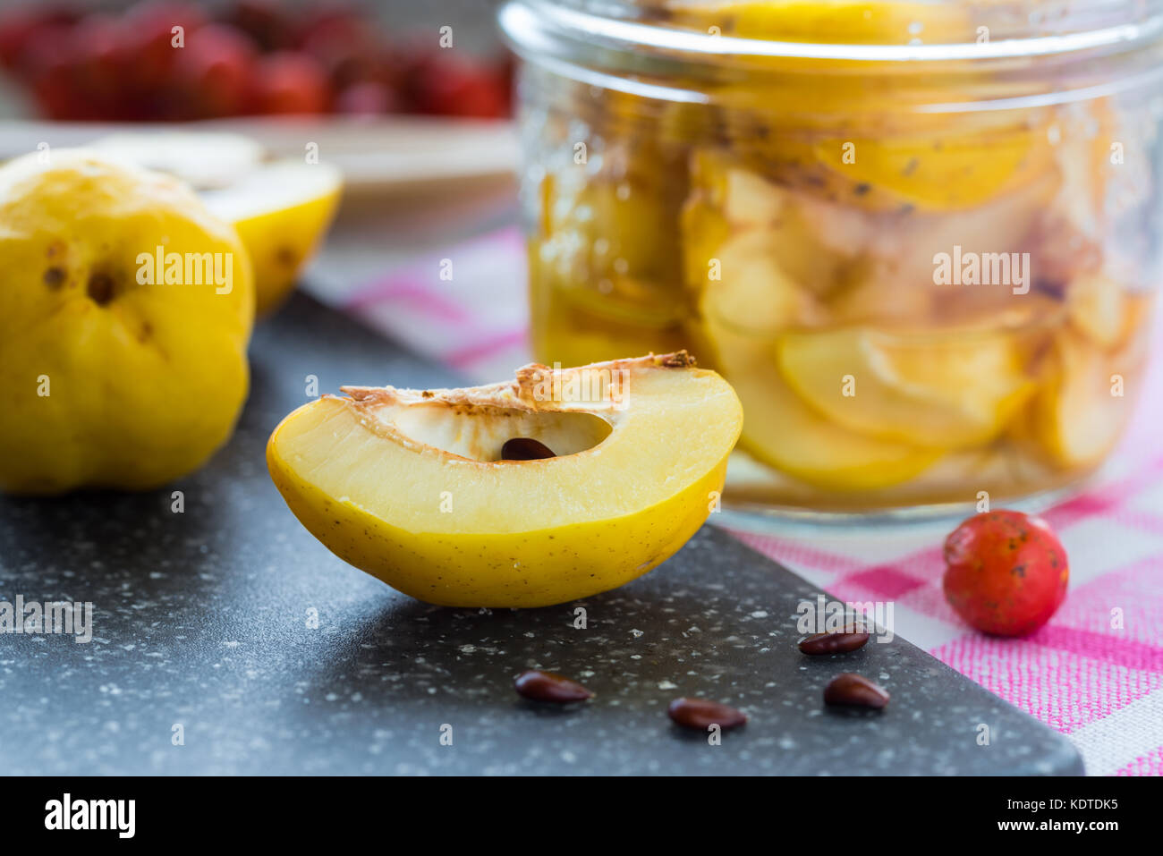 Delicious quince and syrup homemade Stock Photo - Alamy
