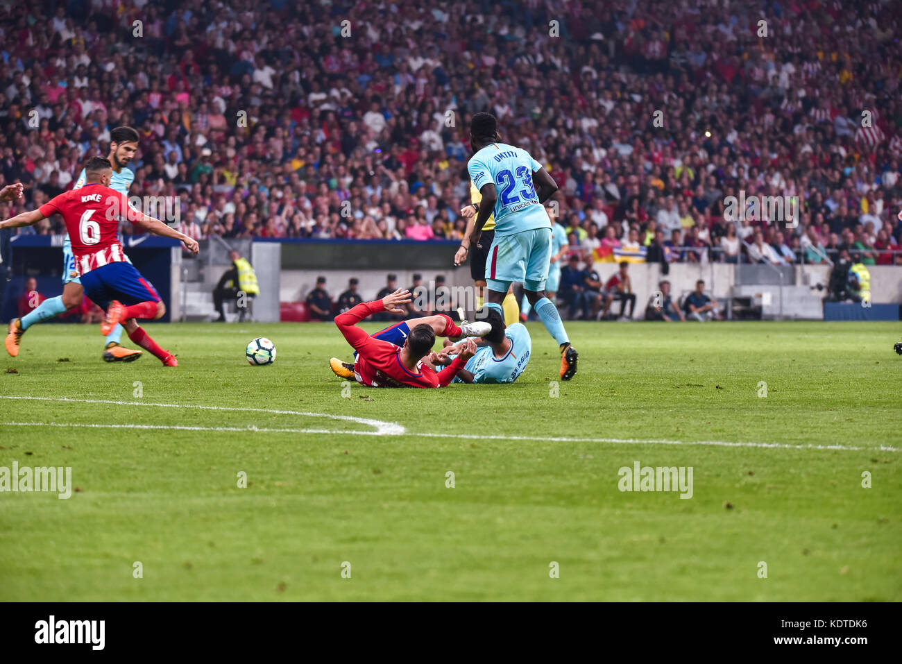 The football mach celebrate in Madrid, spain, in wanda metropolitano ...
