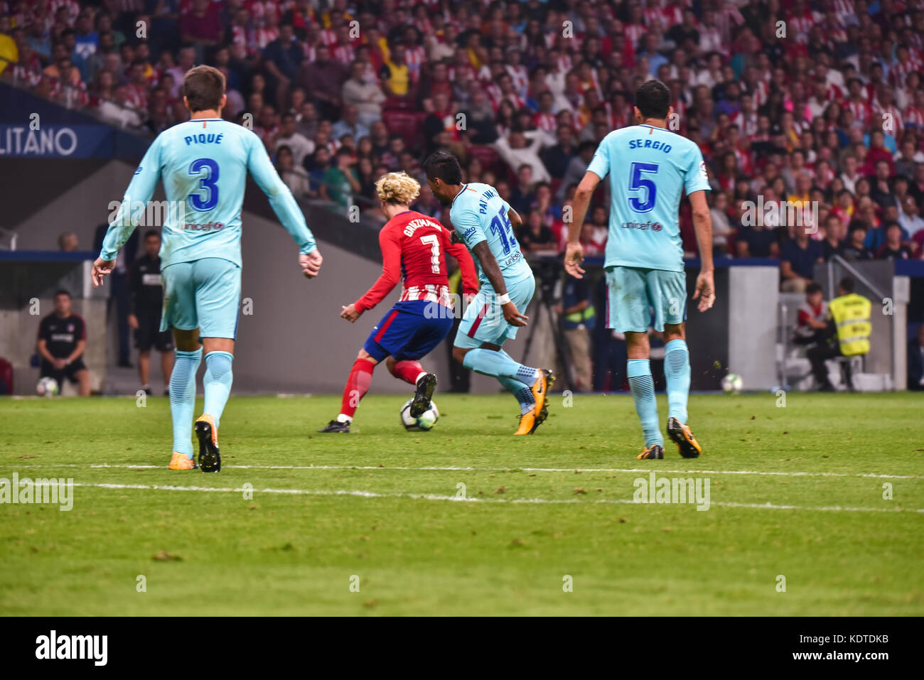 The football mach celebrate in Madrid, spain, in wanda metropolitano ...