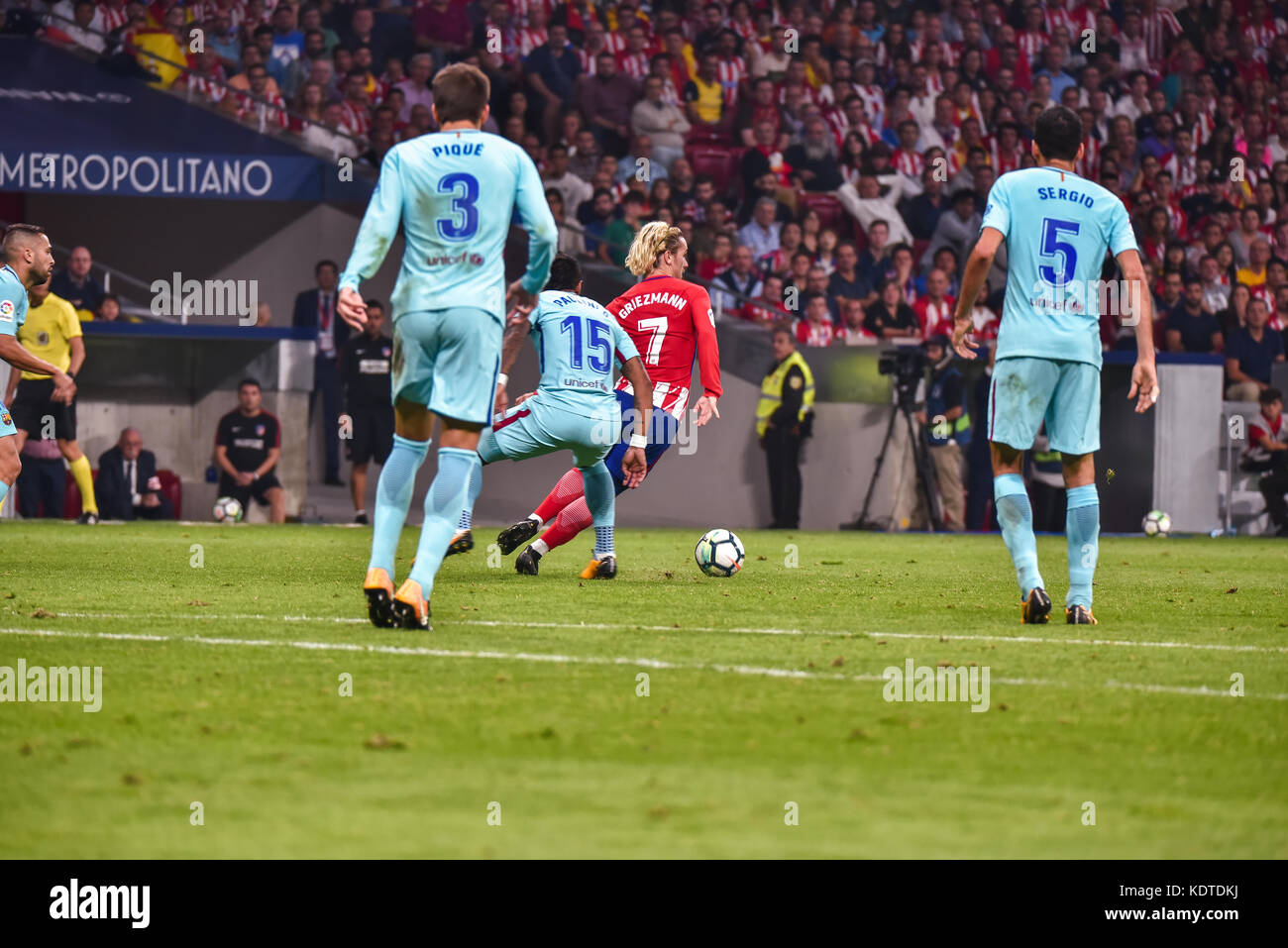 The football mach celebrate in Madrid, spain, in wanda metropolitano ...