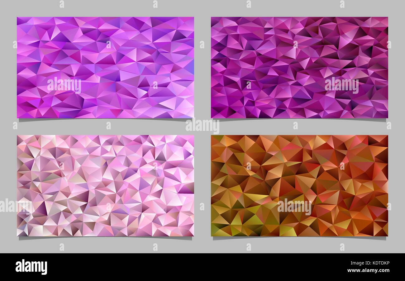 Gradient triangle polygon mosaic card background set - vector designs ...