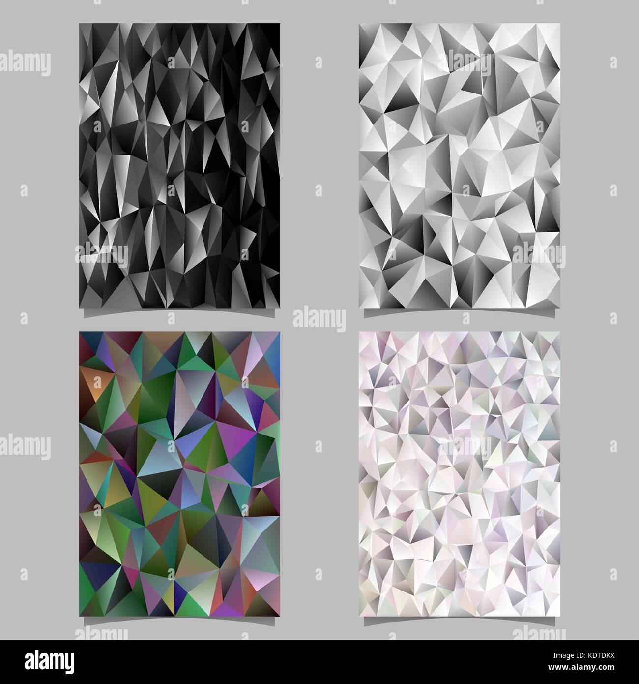 Abstract Geometrical Irregular Triangle Tile Mosaic Flyer Template Set