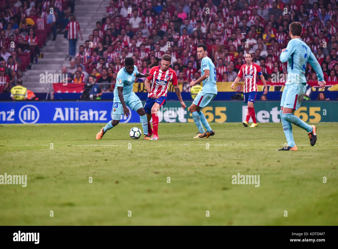 The football mach celebrate in Madrid, spain, in wanda metropolitano ...
