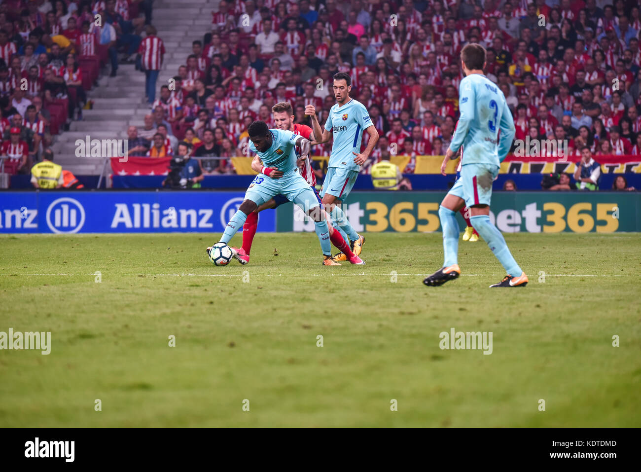 The football mach celebrate in Madrid, spain, in wanda metropolitano ...