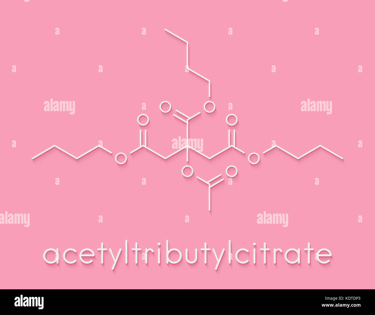 Acetyl tributyl citrate (ATBC) plasticizer molecule. Biodegradable ...