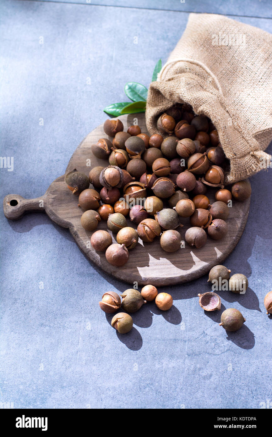 Australian macadamia nuts, unpeeld fresh harvest close up Stock Photo ...