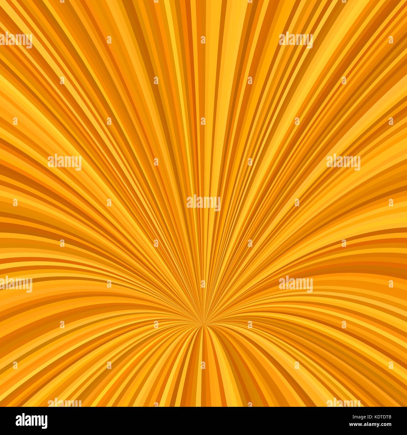 Orange curved ray burst background - vector graphic from striped rays ...