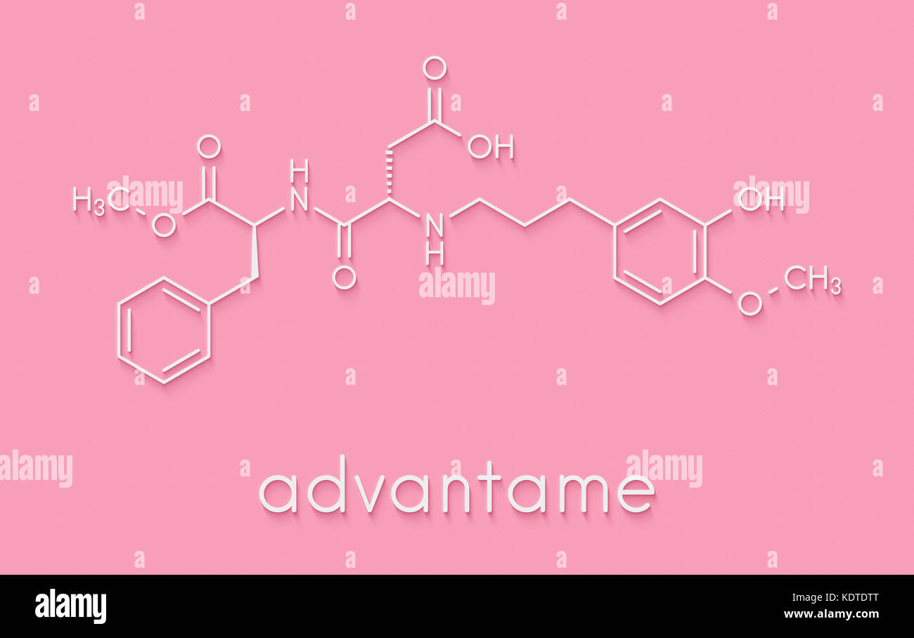 Advantame (E969) sugar substitute molecule. Skeletal formula Stock ...