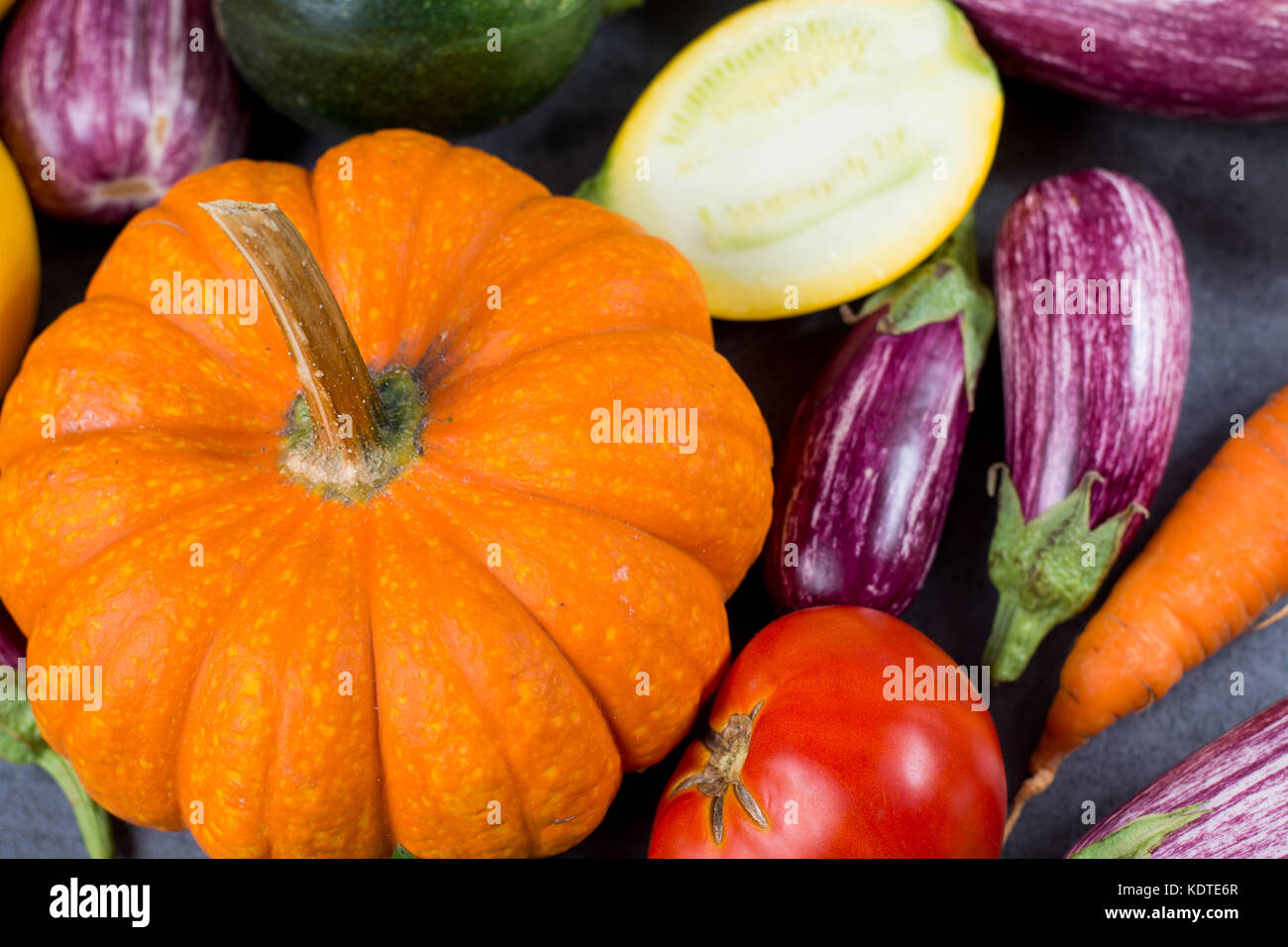 Fresh colorful organic vegetables background or wallpaper - orange ...