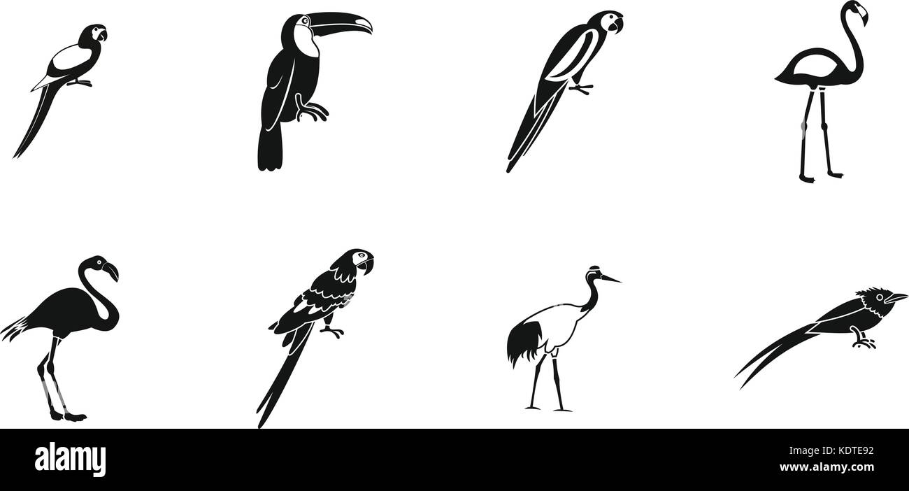 Exotic birds icon set, simple style Stock Vector Image & Art - Alamy