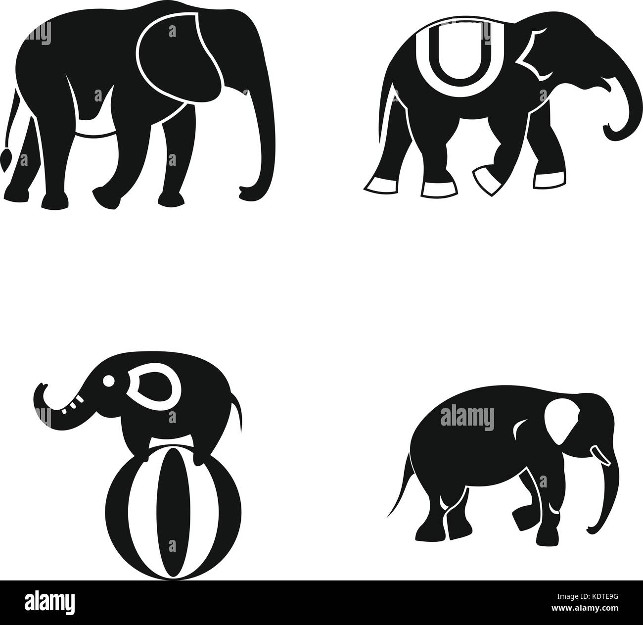 Elephant icon set, simple style Stock Vector Image & Art - Alamy