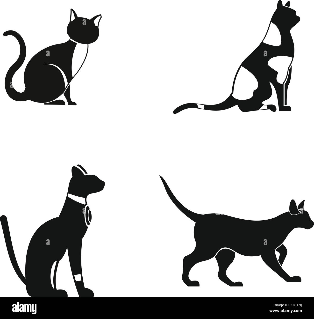Cat icon set, simple style Stock Vector Image & Art - Alamy