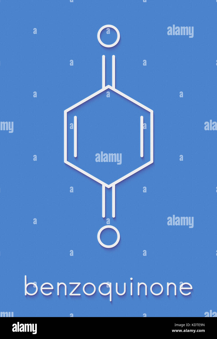 Benzoquinone (quinone, para-benzoquinone) molecule. Skeletal formula ...