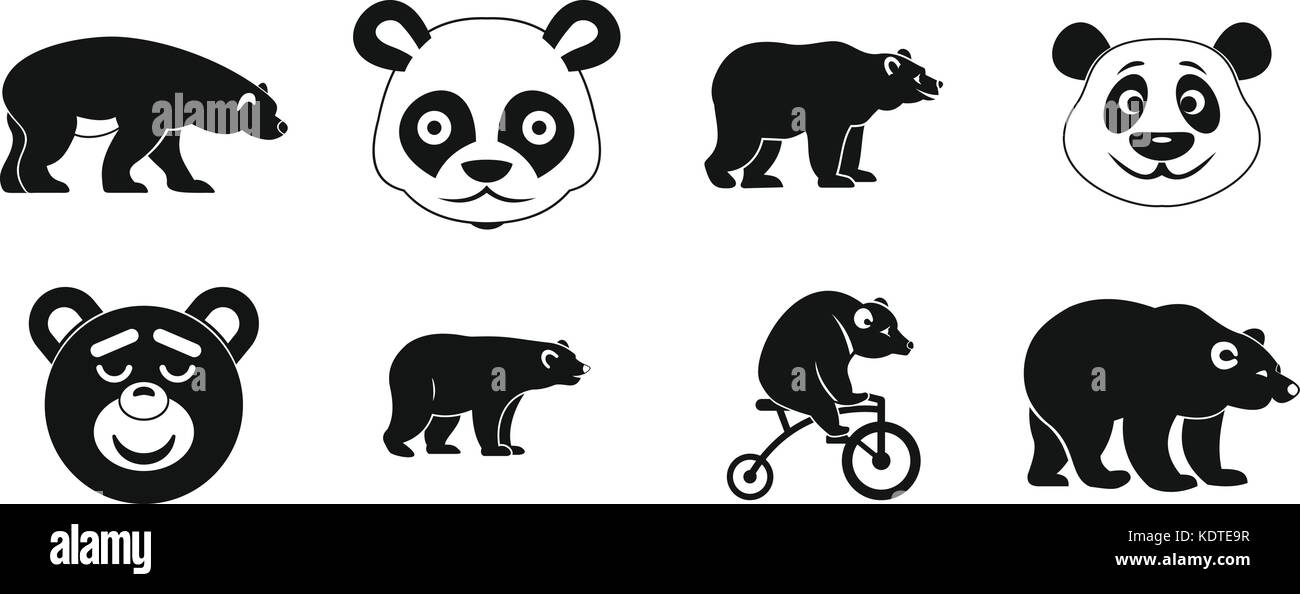 Bear icon set, simple style Stock Vector Image & Art - Alamy