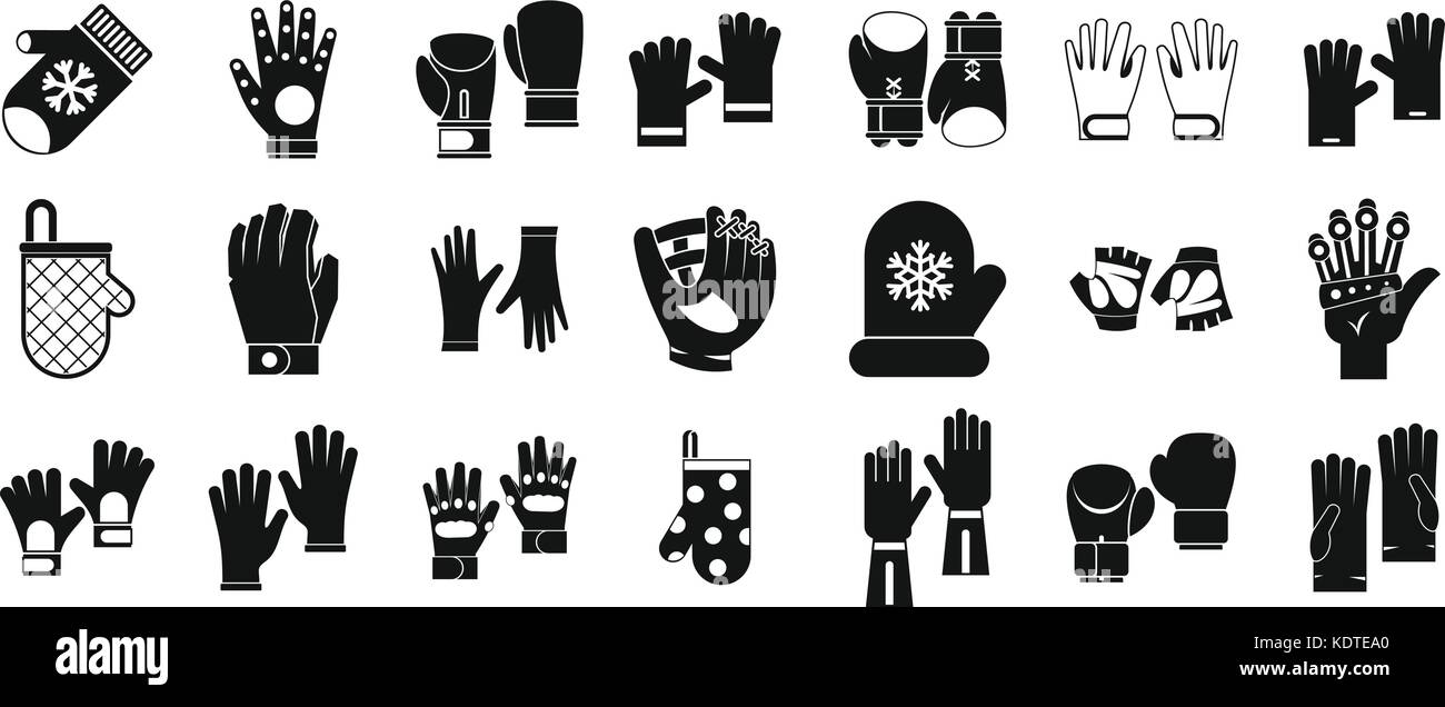 Gloves icon set, simple style Stock Vector Image & Art - Alamy
