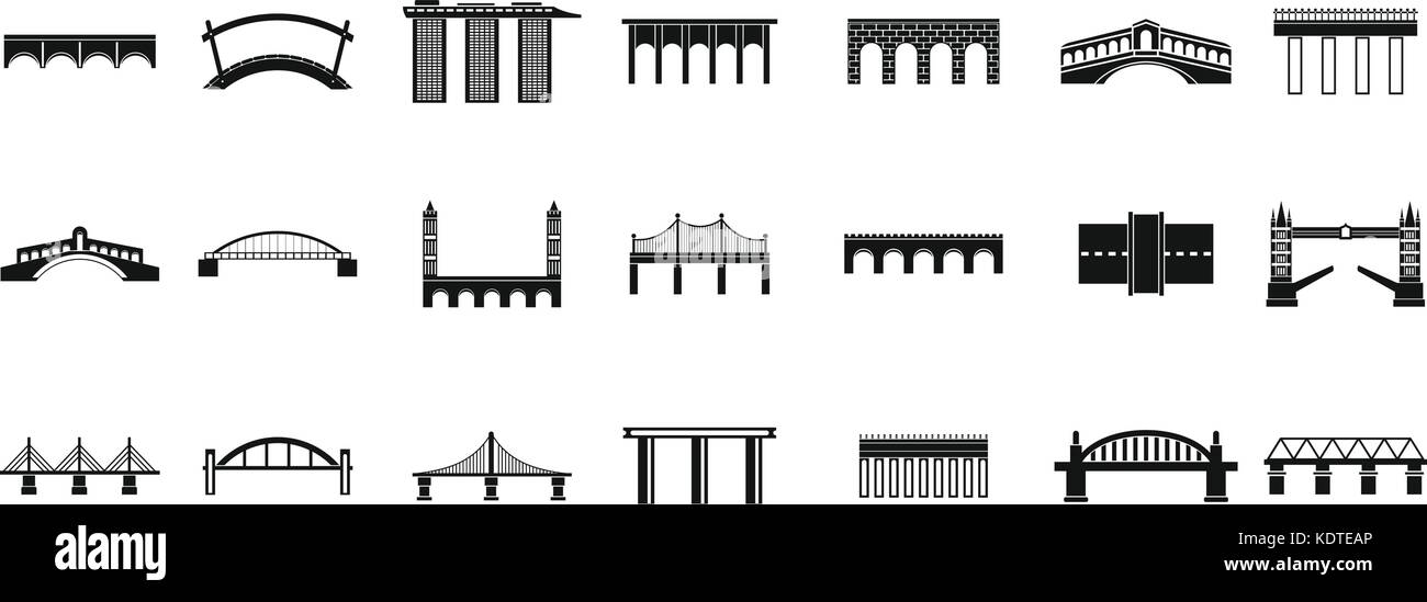 Bridge icon set, simple style Stock Vector Image & Art - Alamy