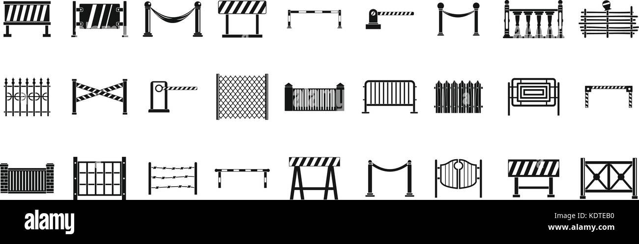 Barrier icon set, simple style Stock Vector Image & Art - Alamy