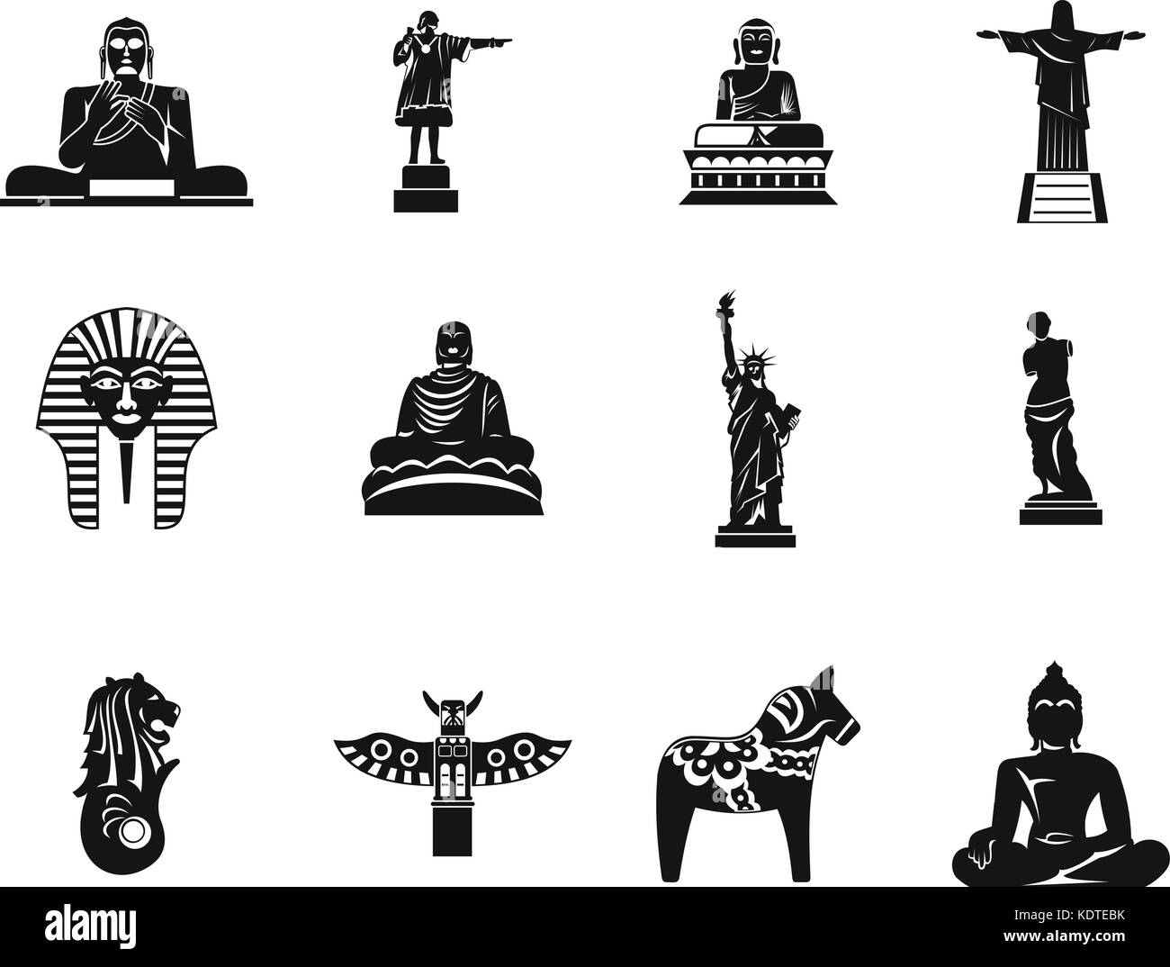 Statue icon set, simple style Stock Vector Image & Art - Alamy