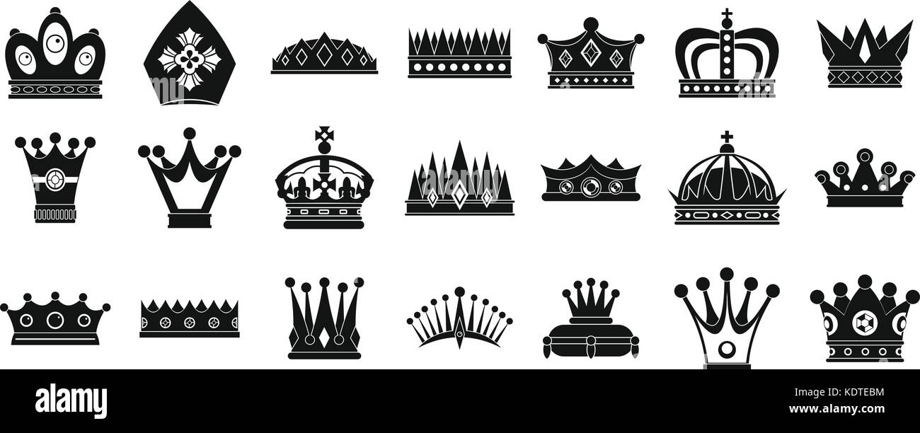 Crown icon set, simple style Stock Vector Image & Art - Alamy