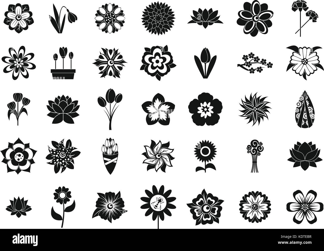 Flower icon set, simple style Stock Vector Image & Art - Alamy Flower icon set, simple style Stock Vector Image & Art - Alamy