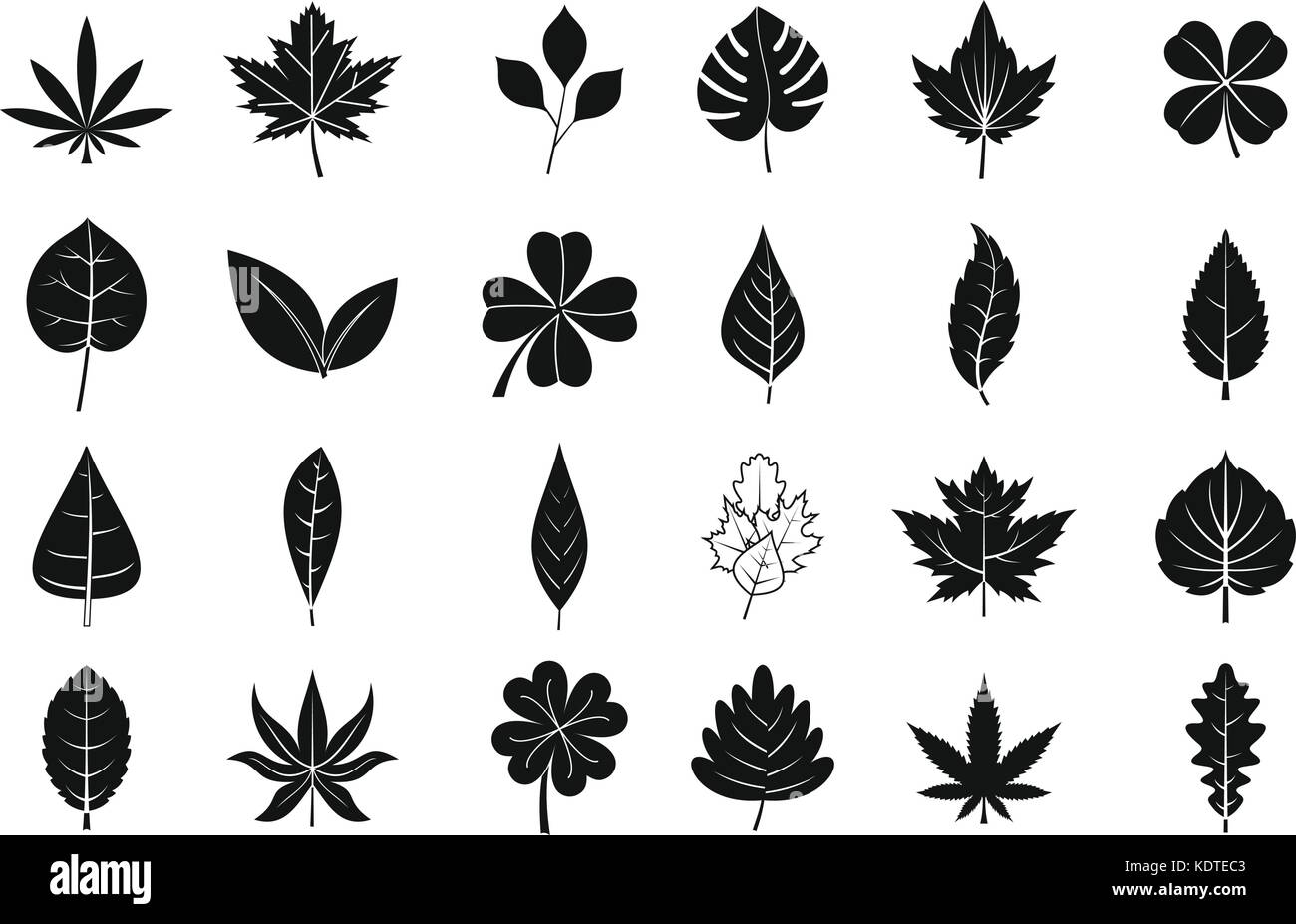 Leaf icon set, simple style Stock Vector Image & Art - Alamy