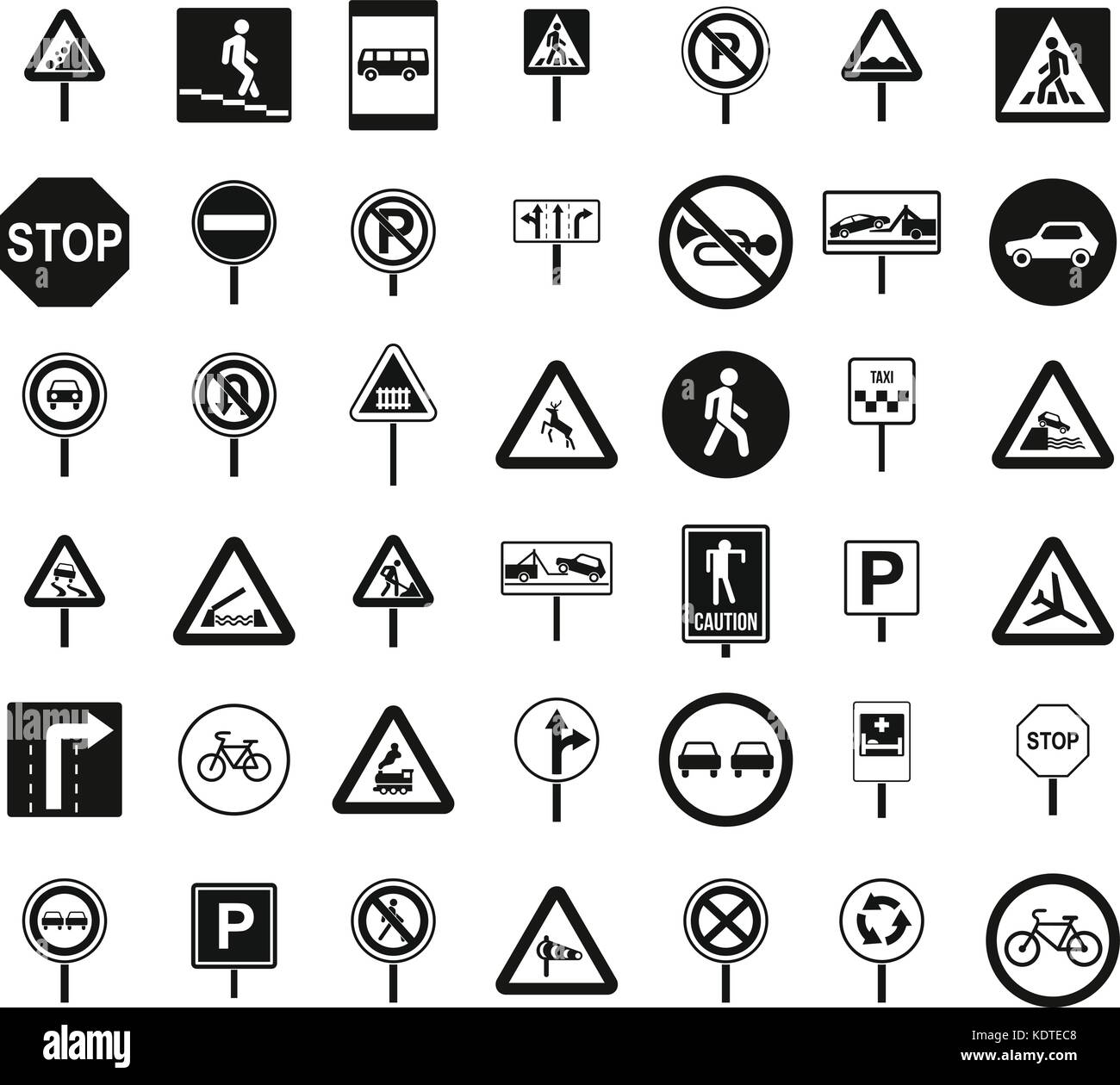 Road sings icon set, simple style Stock Vector Image & Art - Alamy