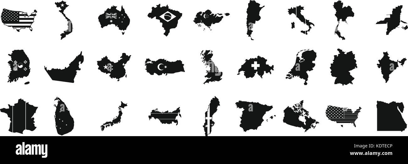 Landmark icon set, simple style Stock Vector Image & Art - Alamy