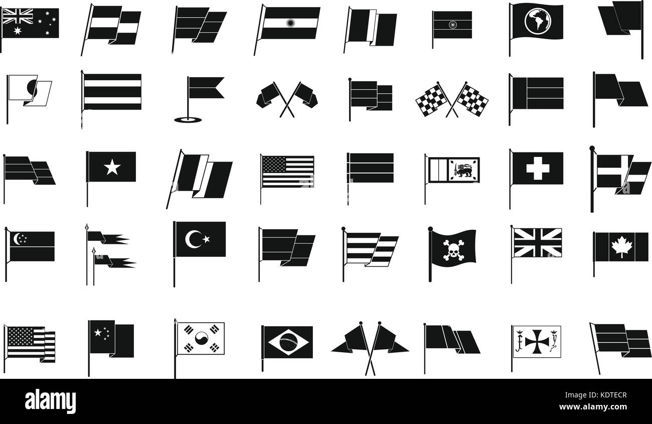 Flag icon set, simple style Stock Vector Image & Art - Alamy