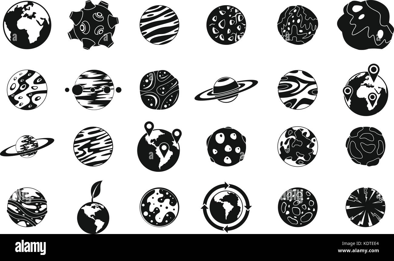 Universe planet icon set, simple style Stock Vector Image & Art - Alamy
