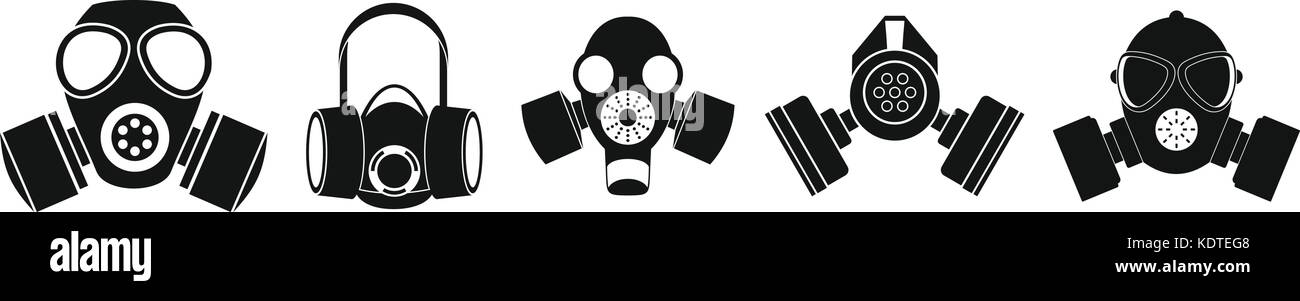 Gas mask icon set, simple style Stock Vector Image & Art - Alamy