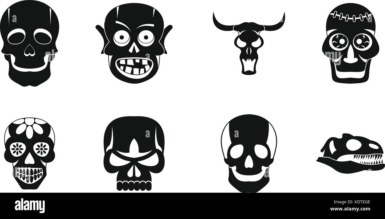 Skull icon set, simple style Stock Vector Image & Art - Alamy